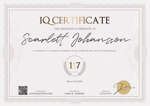 IQ Certificate - Official IQ Test